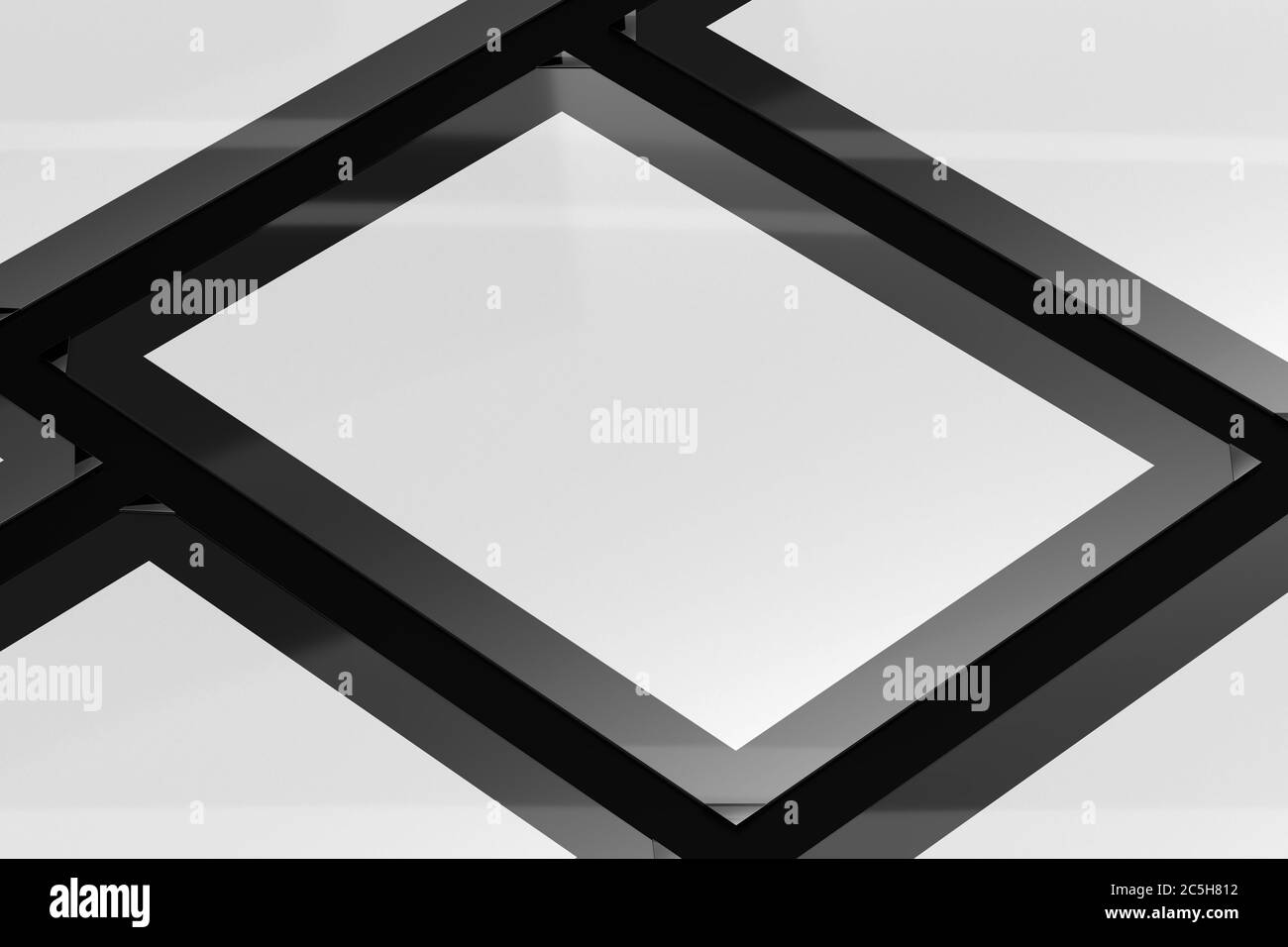 3d illustration render of a poster,photo or artwork frame on a black ...