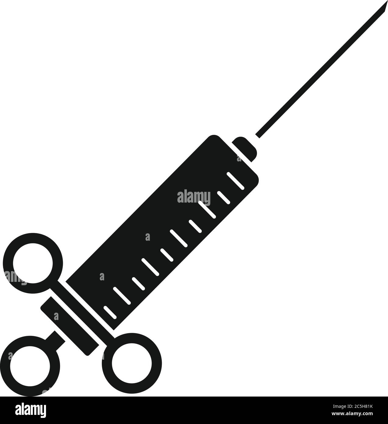 Anesthesia syringe icon. Simple illustration of anesthesia syringe ...