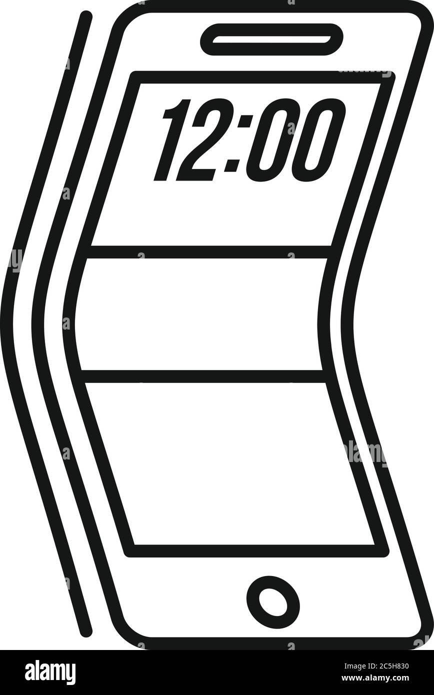 Adaptive flexible screen icon. Outline adaptive flexible screen vector ...