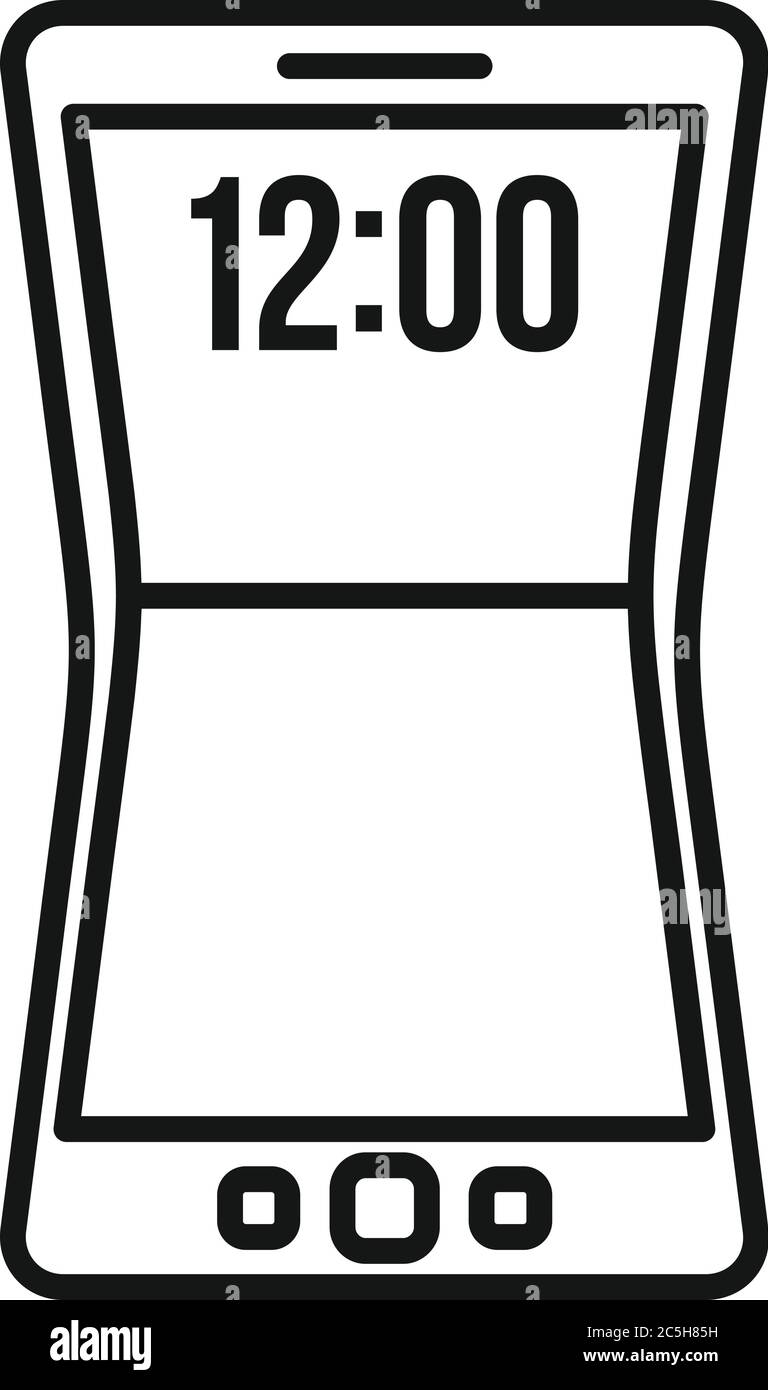 Flexible screen element icon. Outline flexible screen element vector ...