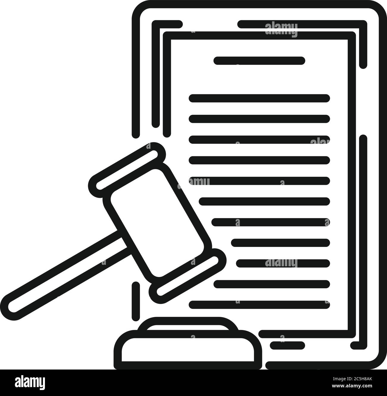 Divorce judge document icon. Outline divorce judge document vector icon ...