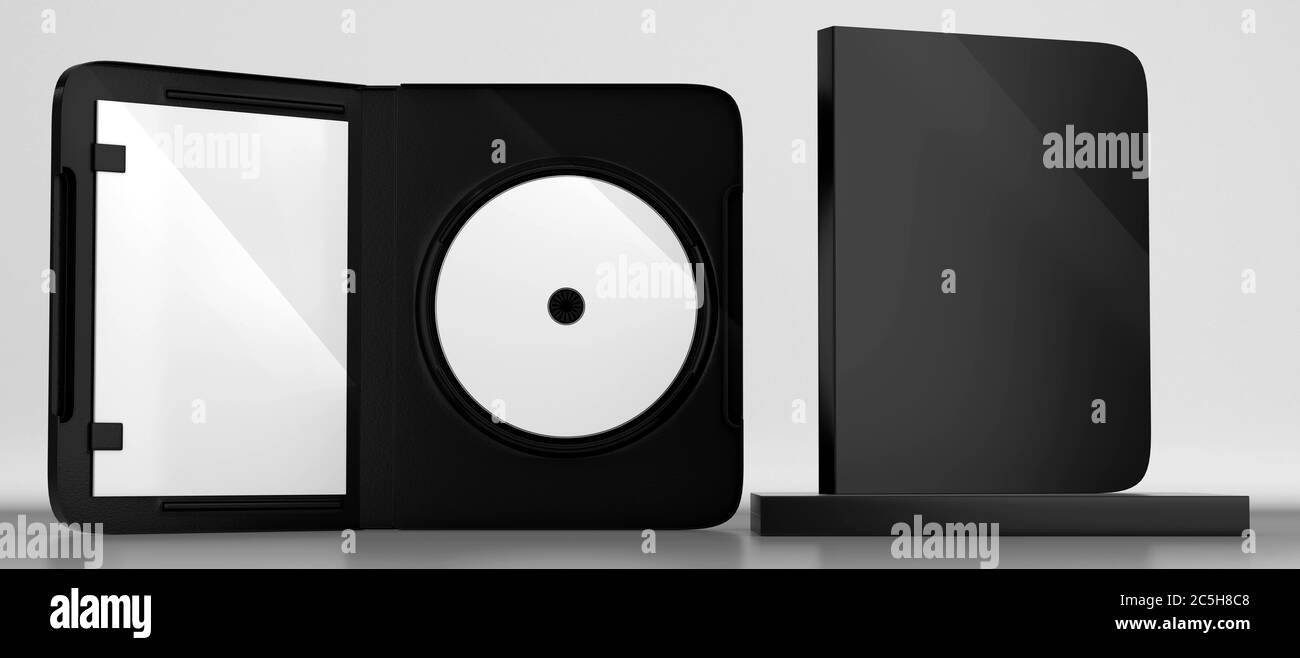 3d render of a cd dvd compact disc plastic box mockup on white ...