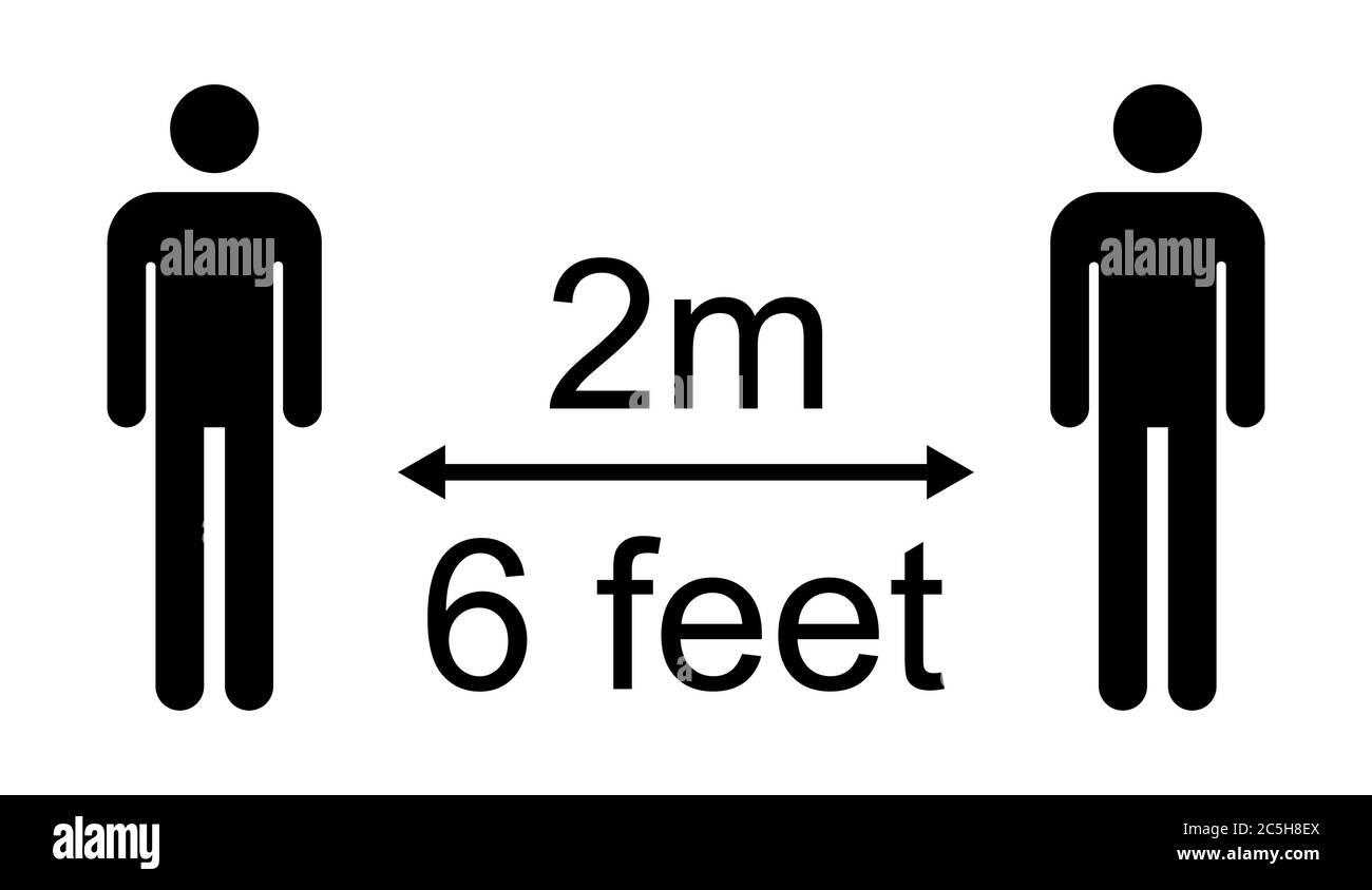 6 feet distance sign Stock Vector Images - Alamy