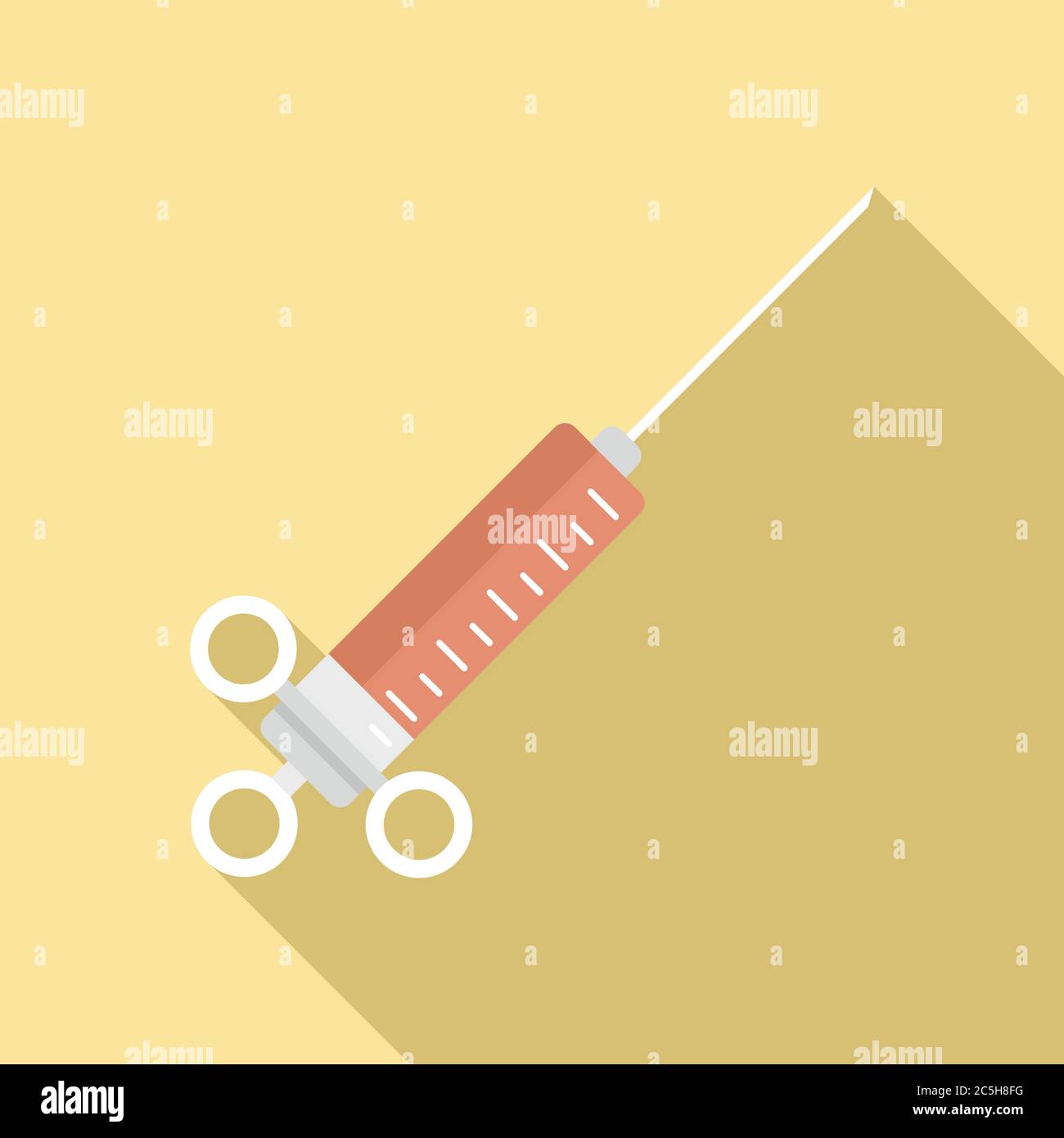 Anesthesia syringe icon. Flat illustration of anesthesia syringe vector ...