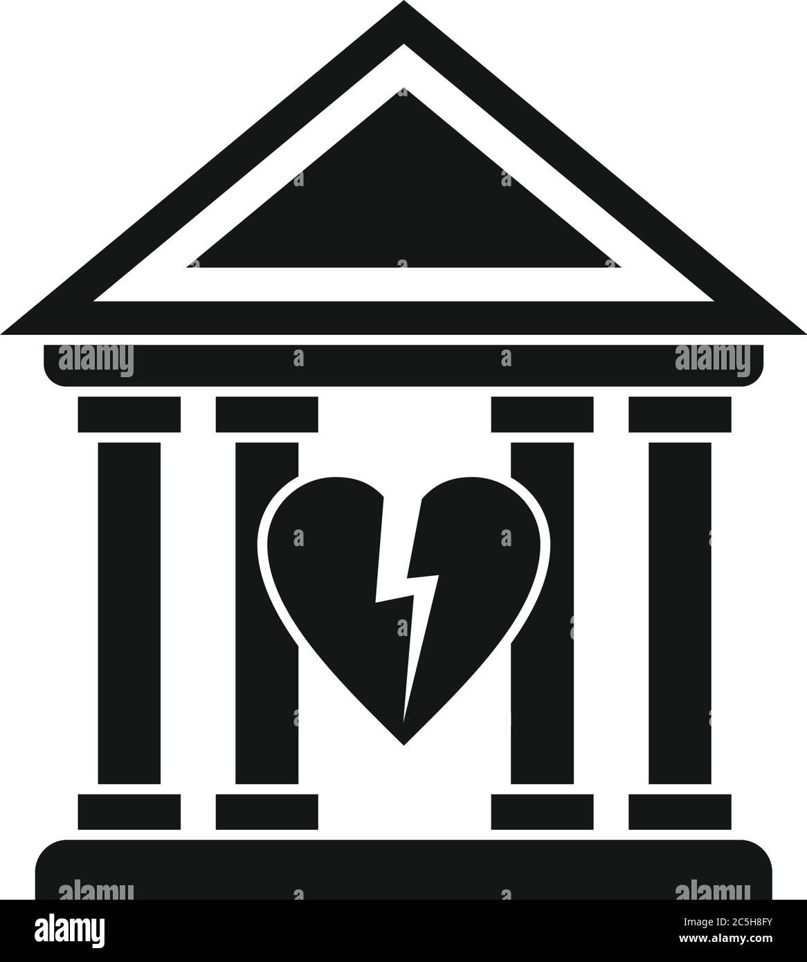 Divorce courthouse icon. Simple illustration of divorce courthouse ...