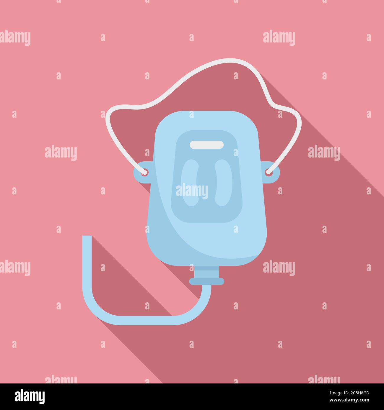 Plastic anesthesia mask icon. Flat illustration of plastic anesthesia ...