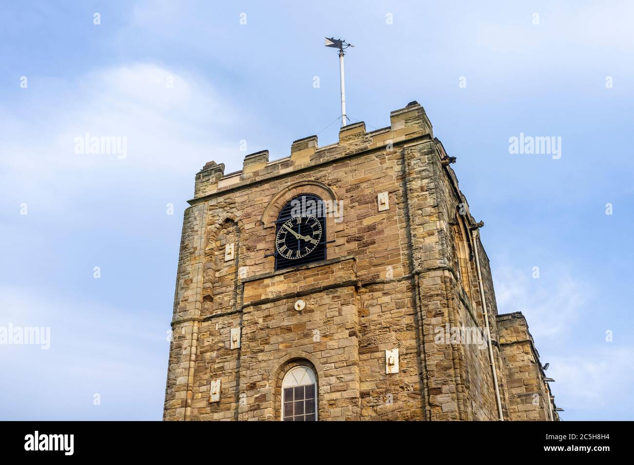 West tower of St Mary's Church in Whitby, whose graveyard is famous for ...
