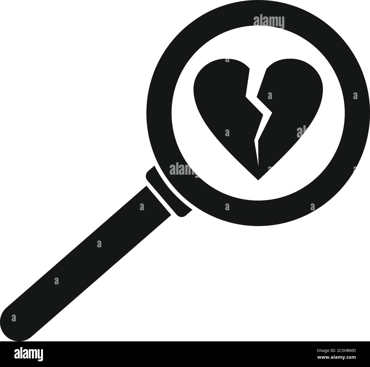 Break heart after divorce icon. Simple illustration of break heart ...