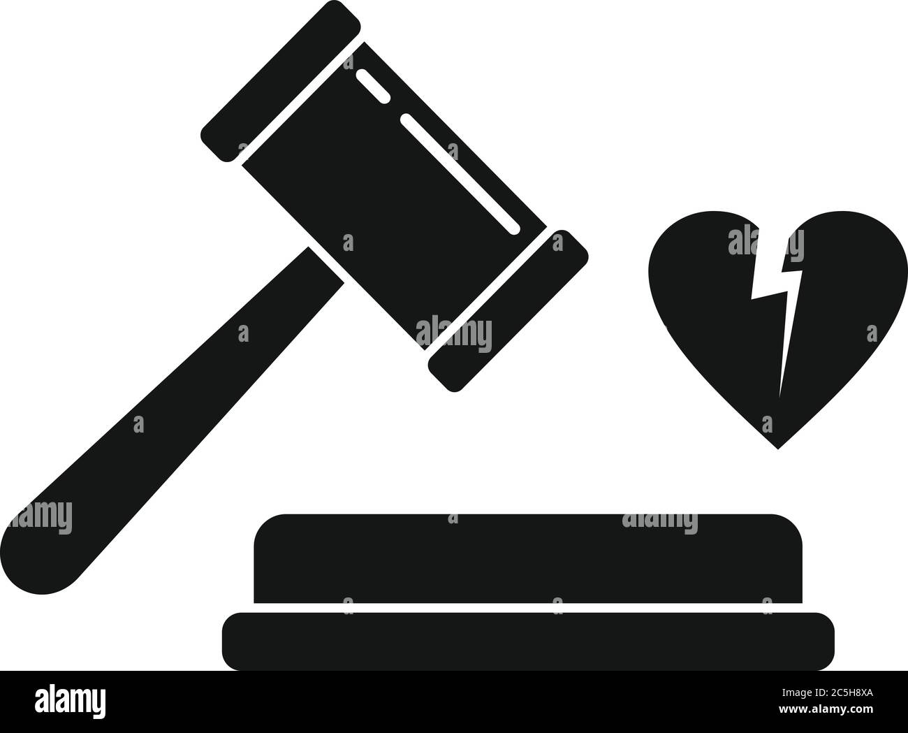 Judge break divorce icon. Simple illustration of judge break divorce ...