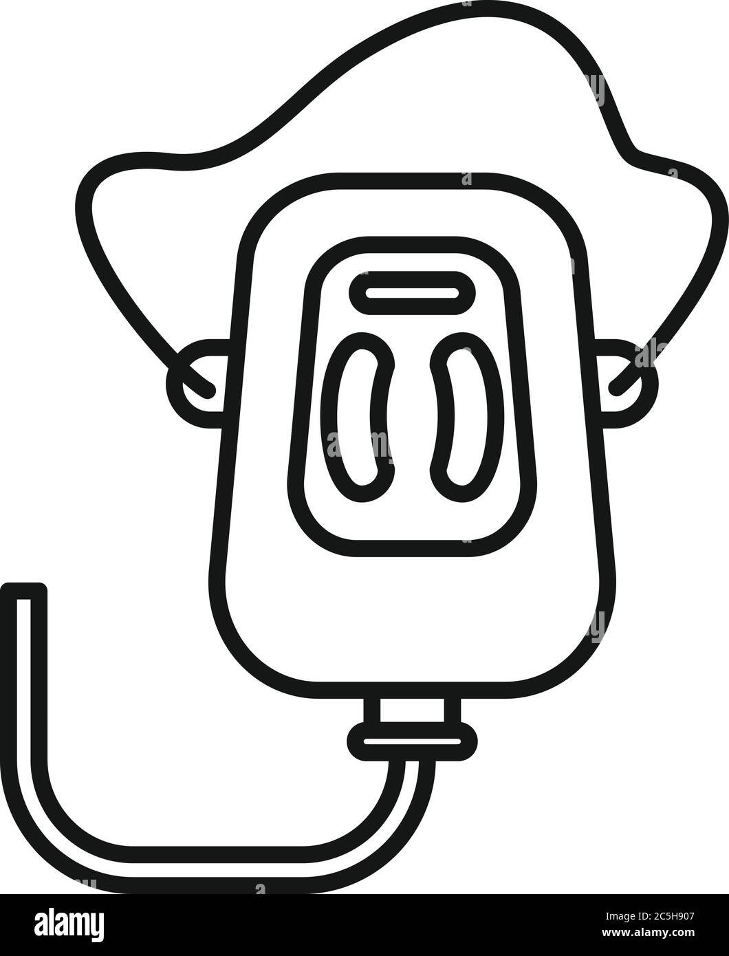Plastic anesthesia mask icon. Outline plastic anesthesia mask vector ...