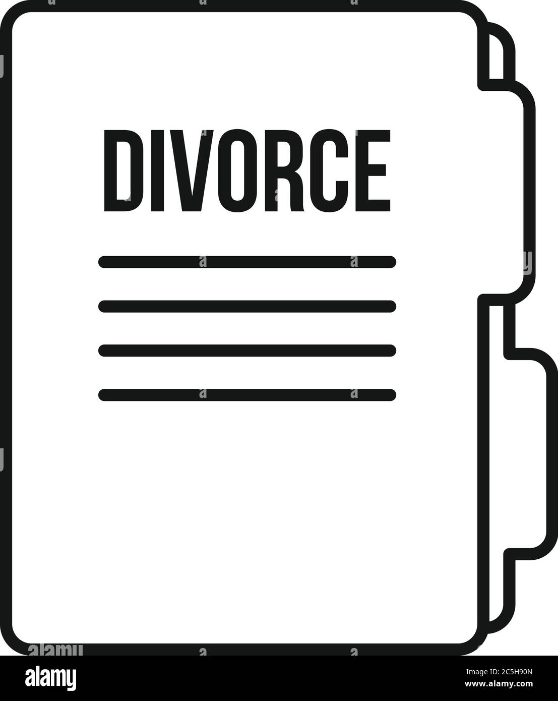 Divorce folder icon. Outline divorce folder vector icon for web design ...