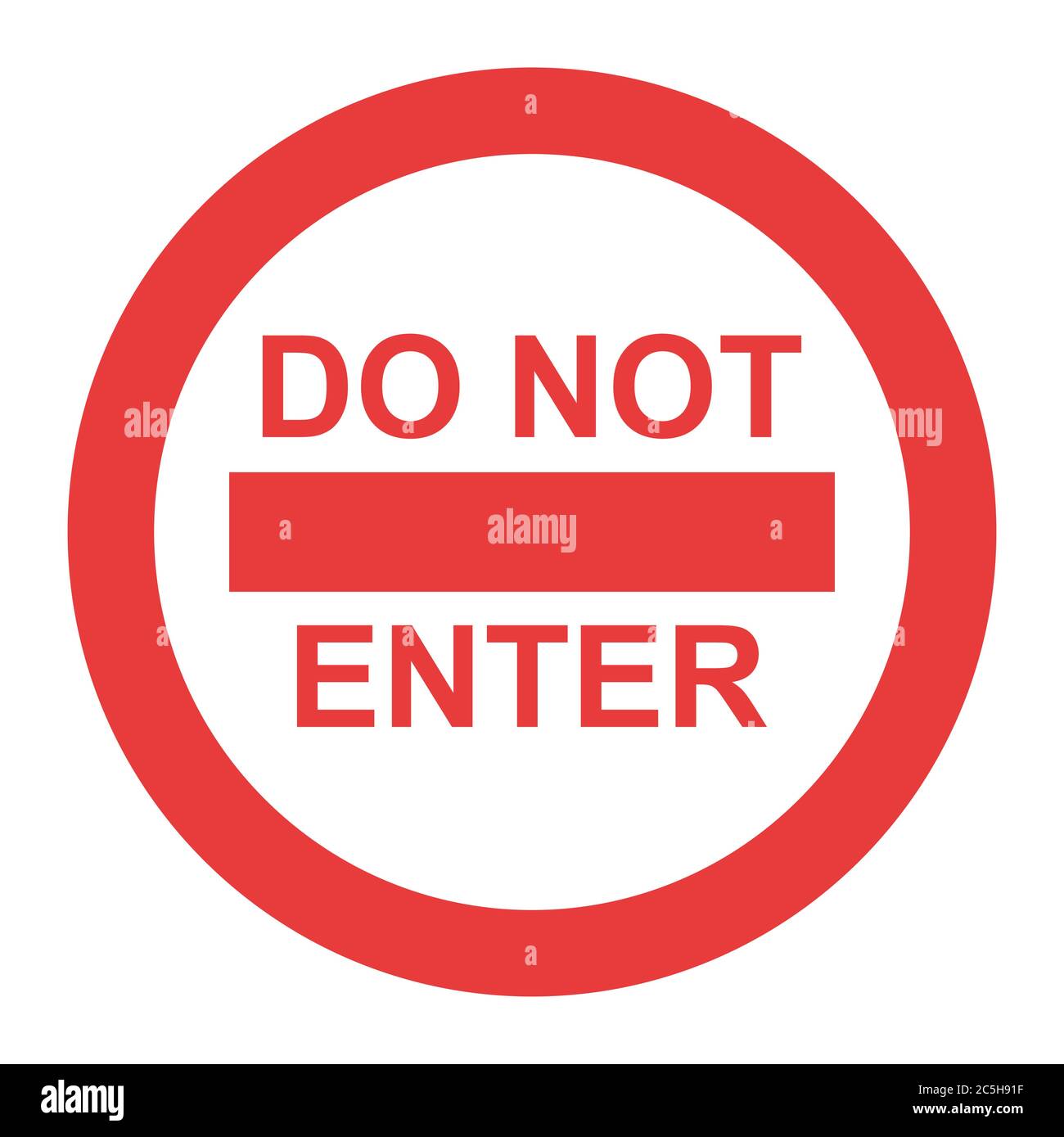 Stop sign, icon DO NOT ENTER vector. Red color singe symbol ...