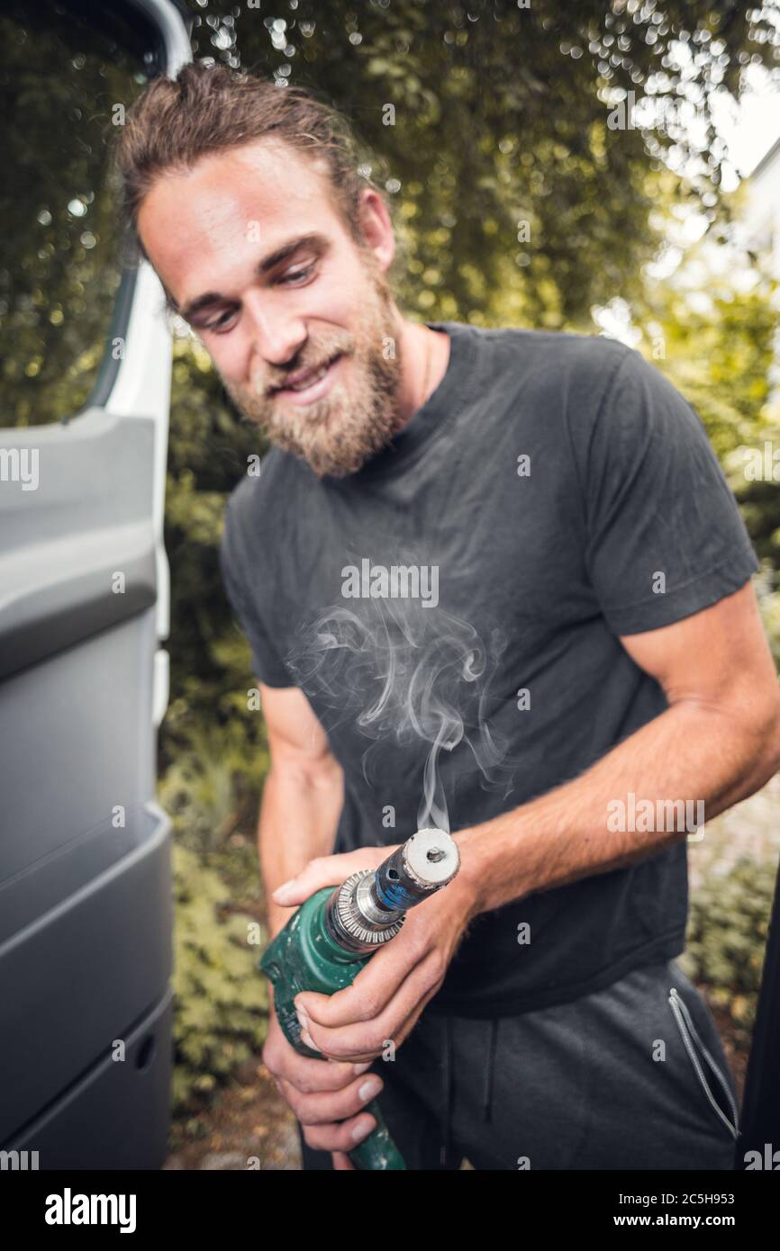 Smoking drill hi-res stock photography and images - Alamy