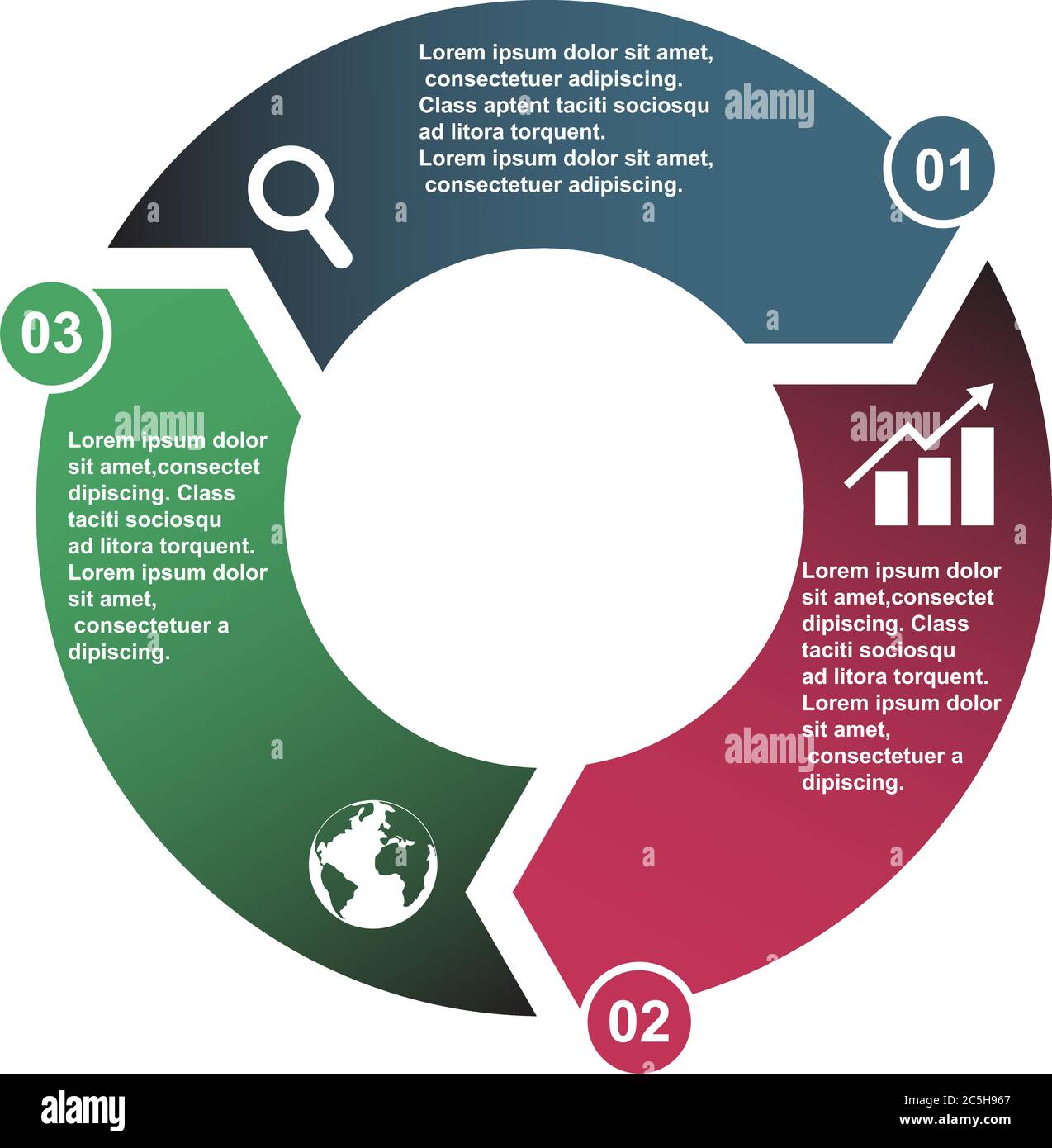 3 step vector element in three colors with labels, infographic diagram ...