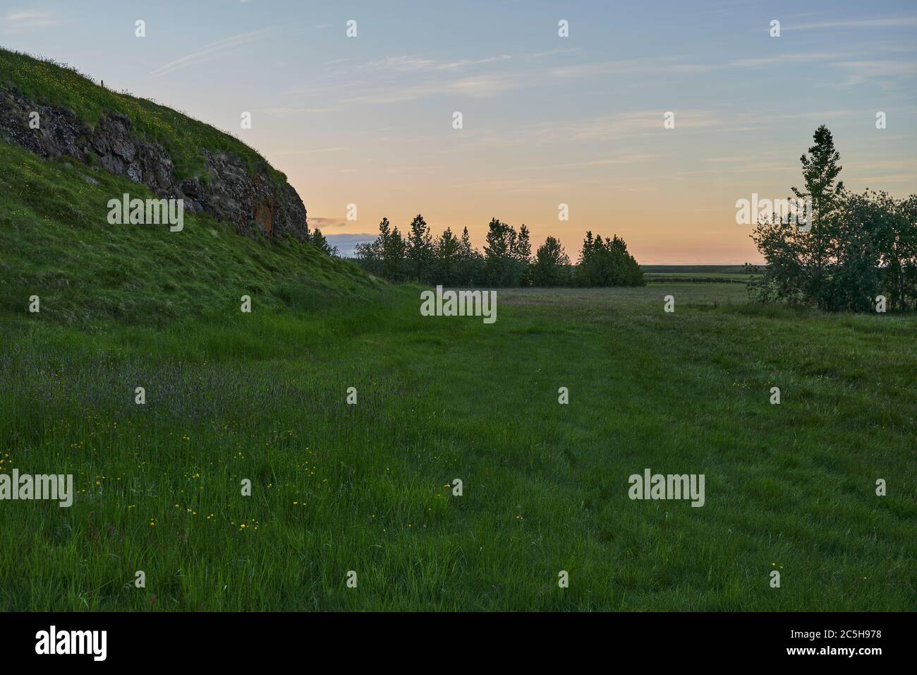 Summer night by Lagarfljot lake in East Iceland Stock Photo - Alamy
