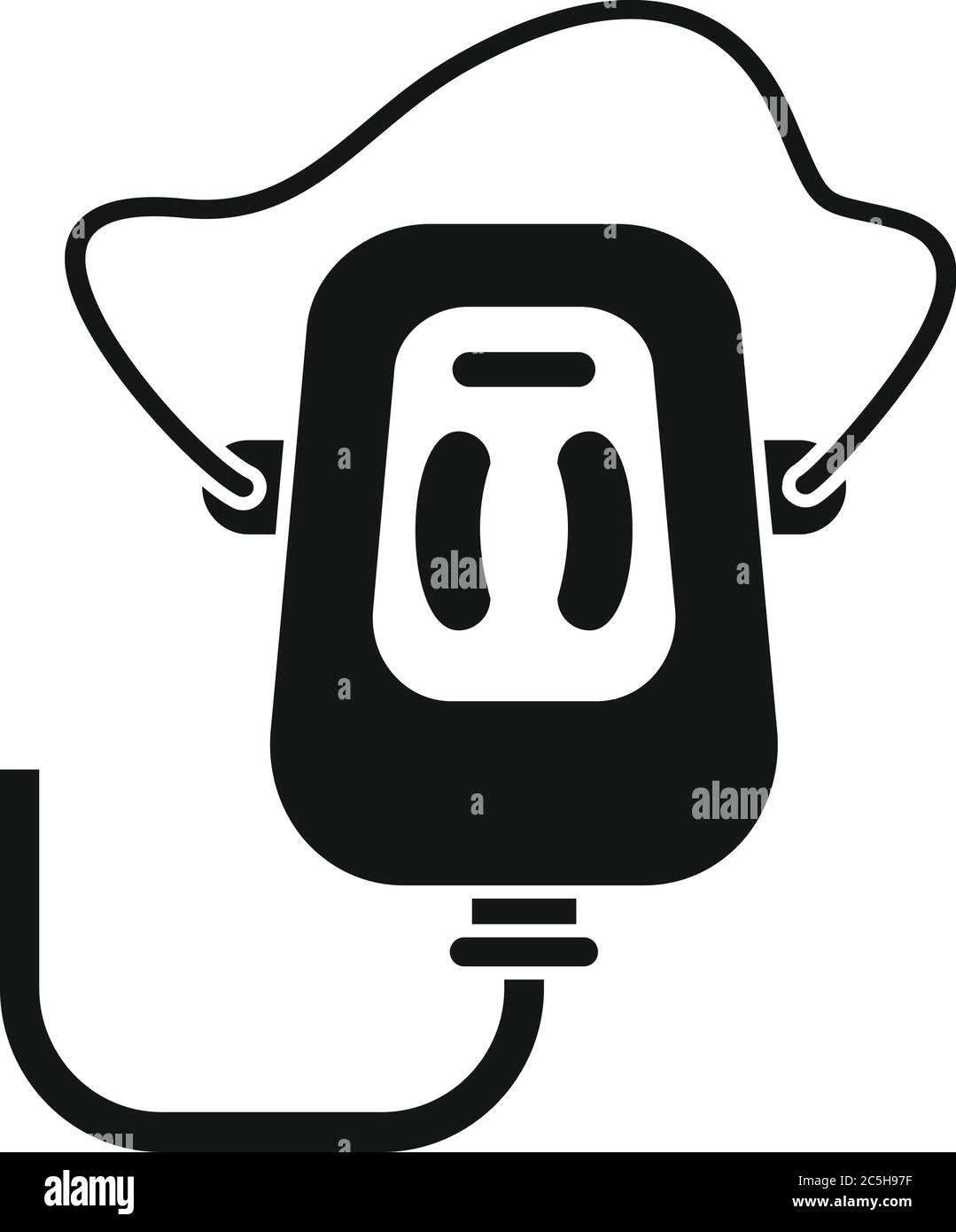 Plastic anesthesia mask icon. Simple illustration of plastic anesthesia ...