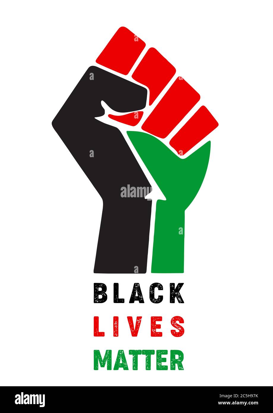 Black Lives Matter raised fist symbol illustration Stock Photo - Alamy
