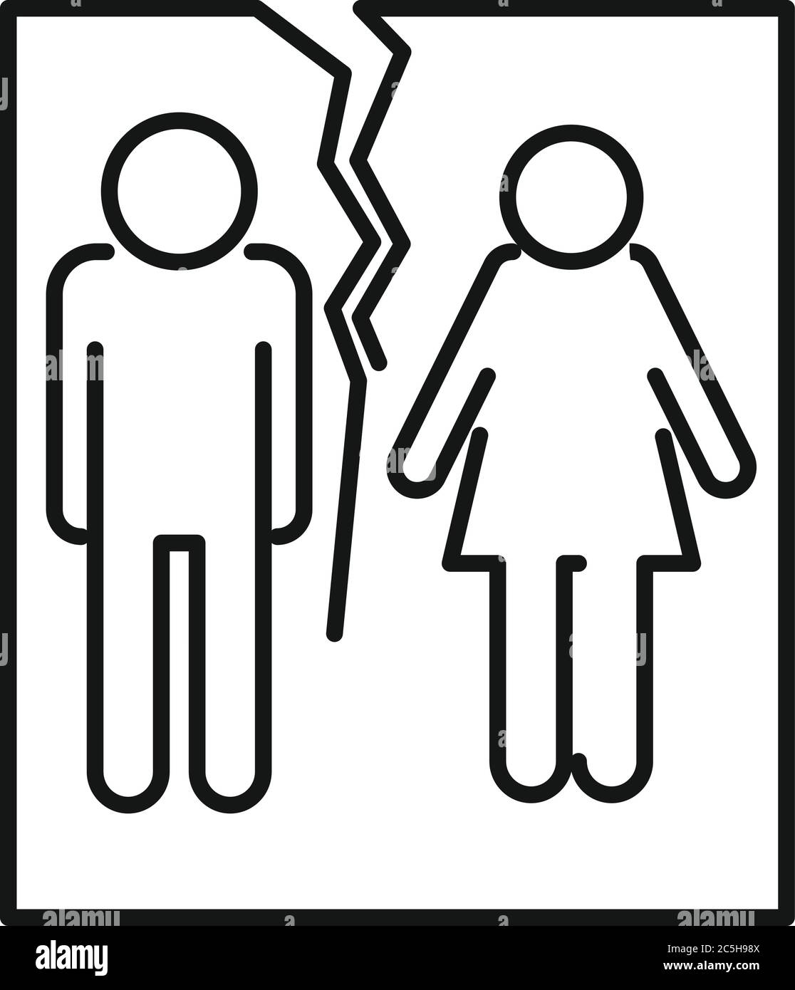 Photo couple divorce icon. Outline photo couple divorce vector icon for ...