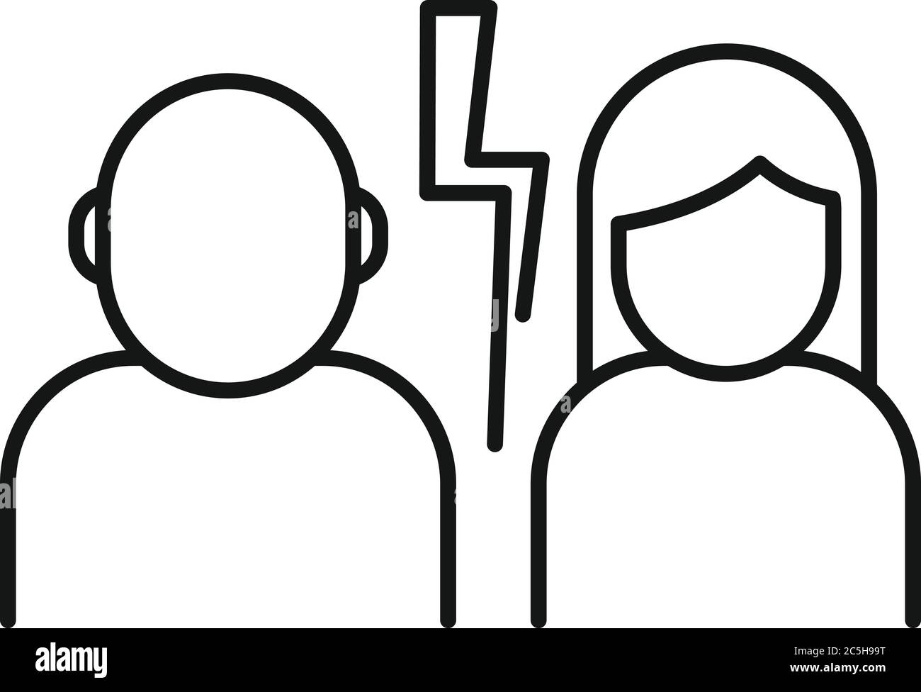 Divorce couple break icon. Outline divorce couple break vector icon for ...