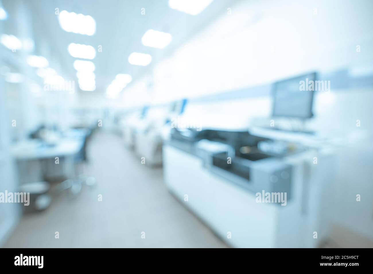 Medical laboratory with analyzers. Blur abstract background Stock Photo ...