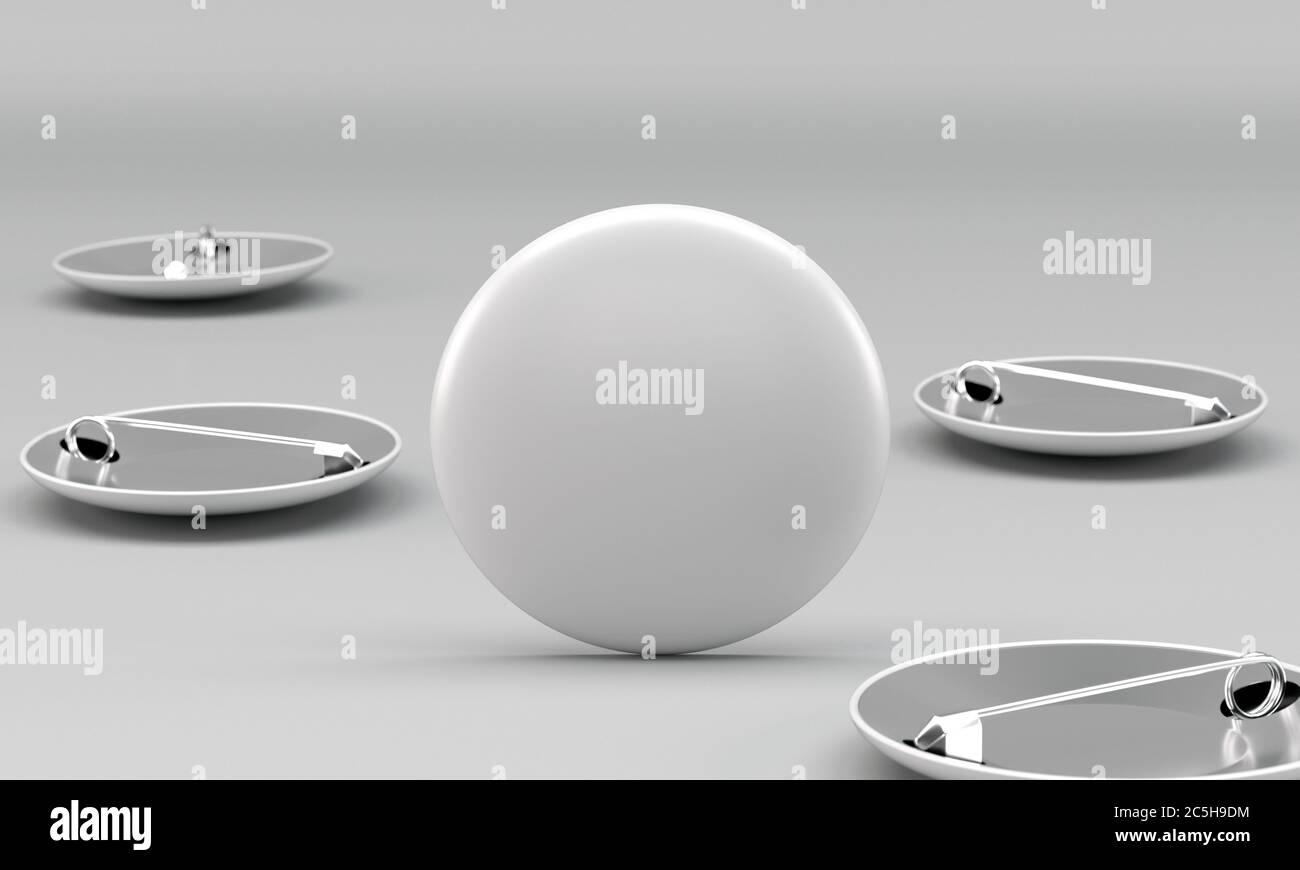 3d render of round pins on bright background. Front view Stock Photo ...