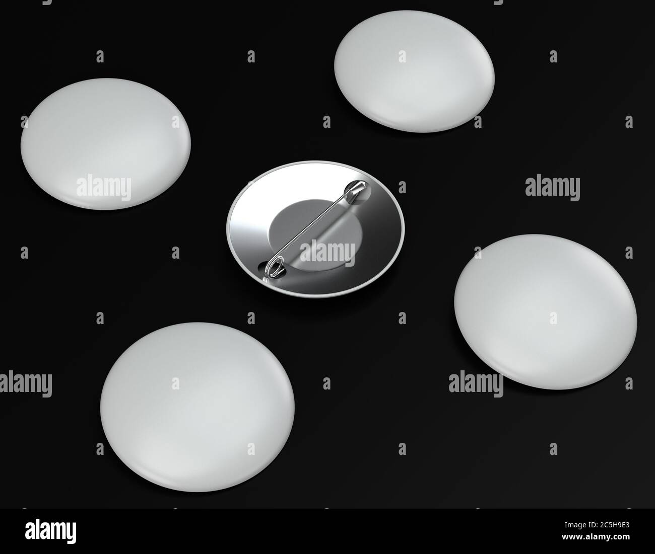 3d render of round pins on dark background. Perspective view Stock ...