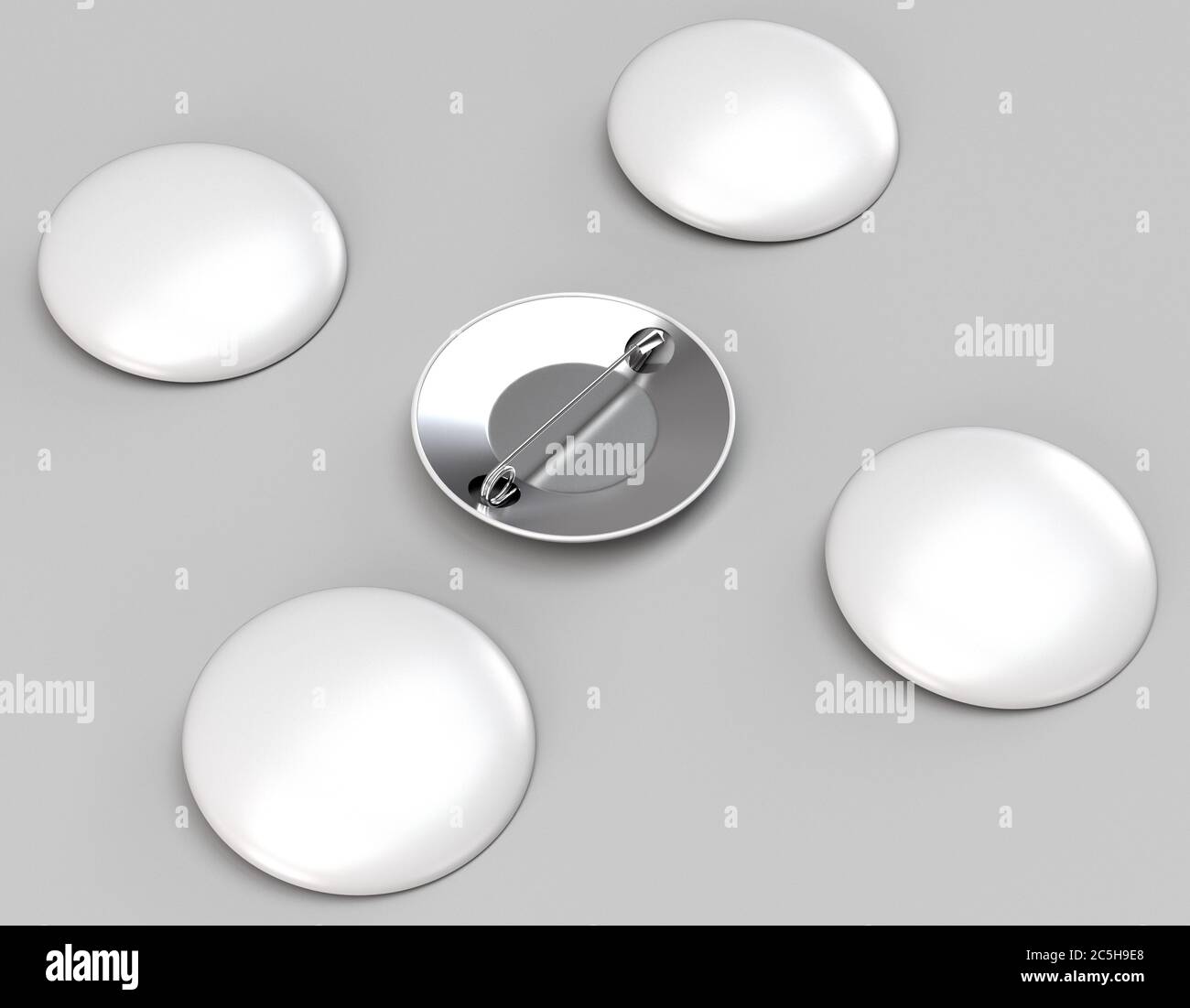 3d render of round pins on bright background. Perspective view Stock ...