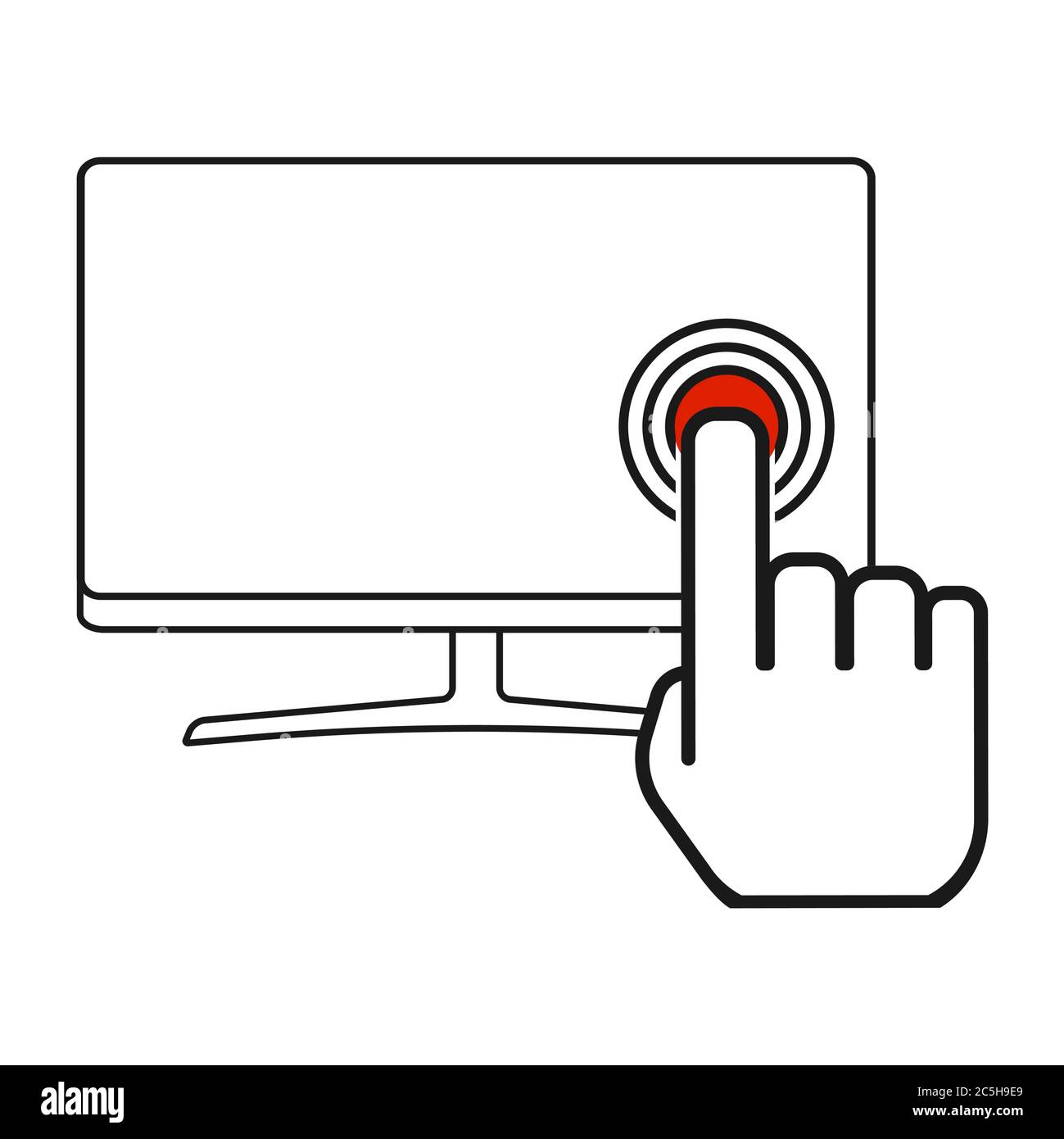 Touch screen icon for app, website. ui etc. Click finger isolated on ...