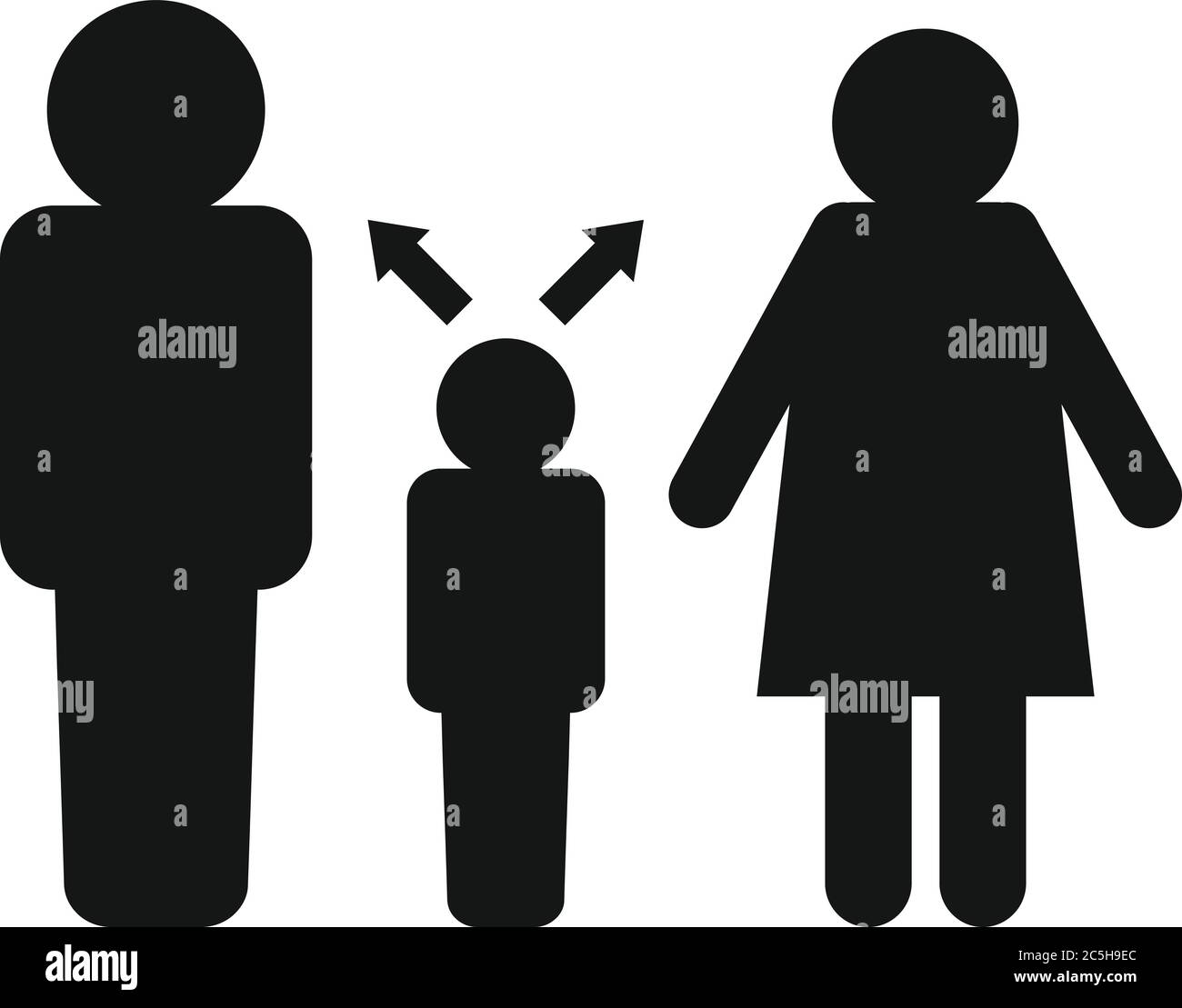 Kid after divorce icon. Simple illustration of kid after divorce vector ...