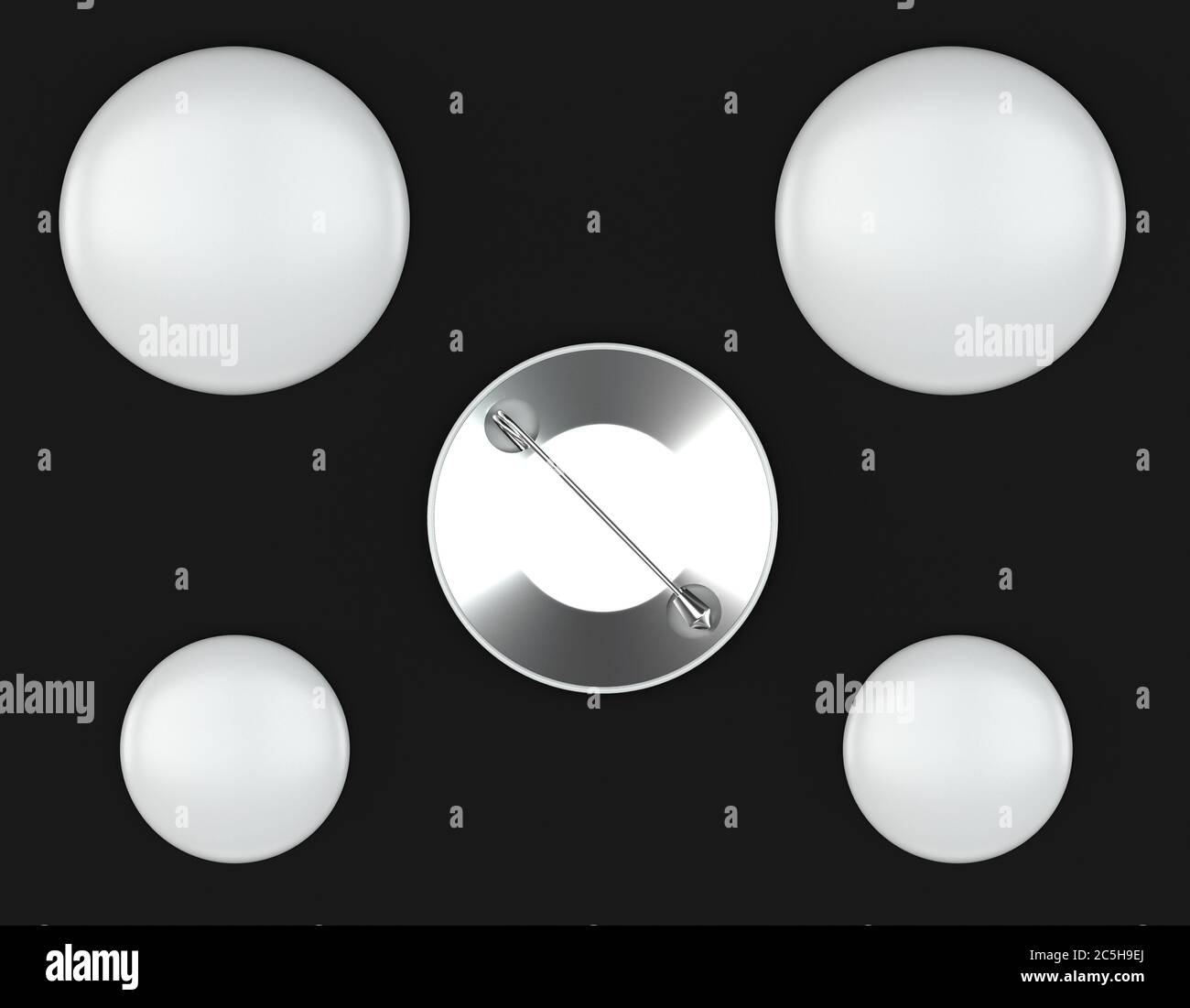 3d render of round pins on dark background. Top view Stock Photo - Alamy