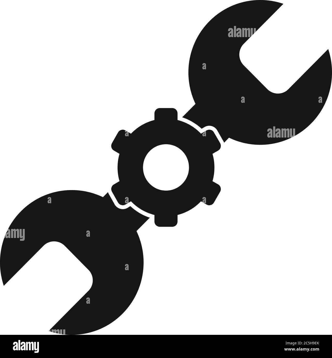 Gear key service center icon. Simple illustration of gear key service ...