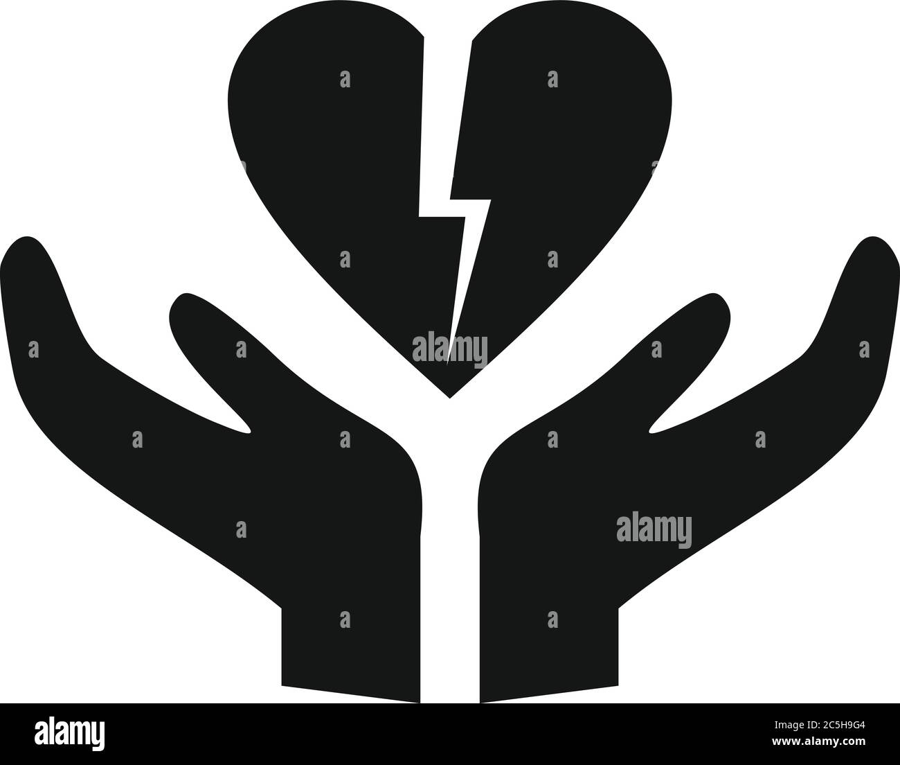 Divorce break heart icon. Simple illustration of divorce break heart ...