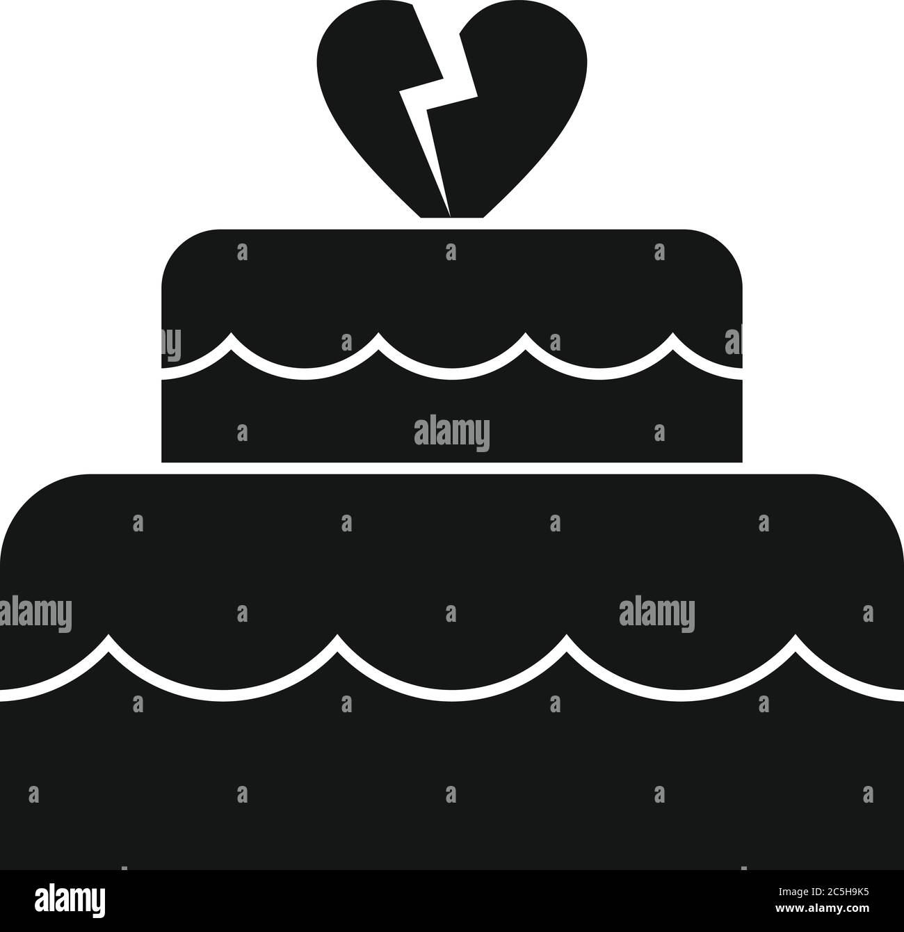 Divorce wedding cake icon. Simple illustration of divorce wedding cake ...