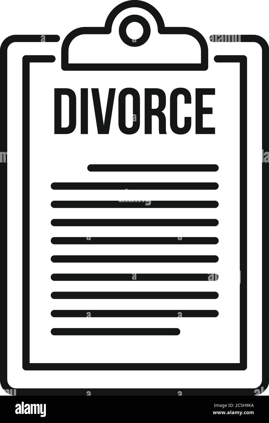 Divorce clipboard icon. Outline divorce clipboard vector icon for web ...