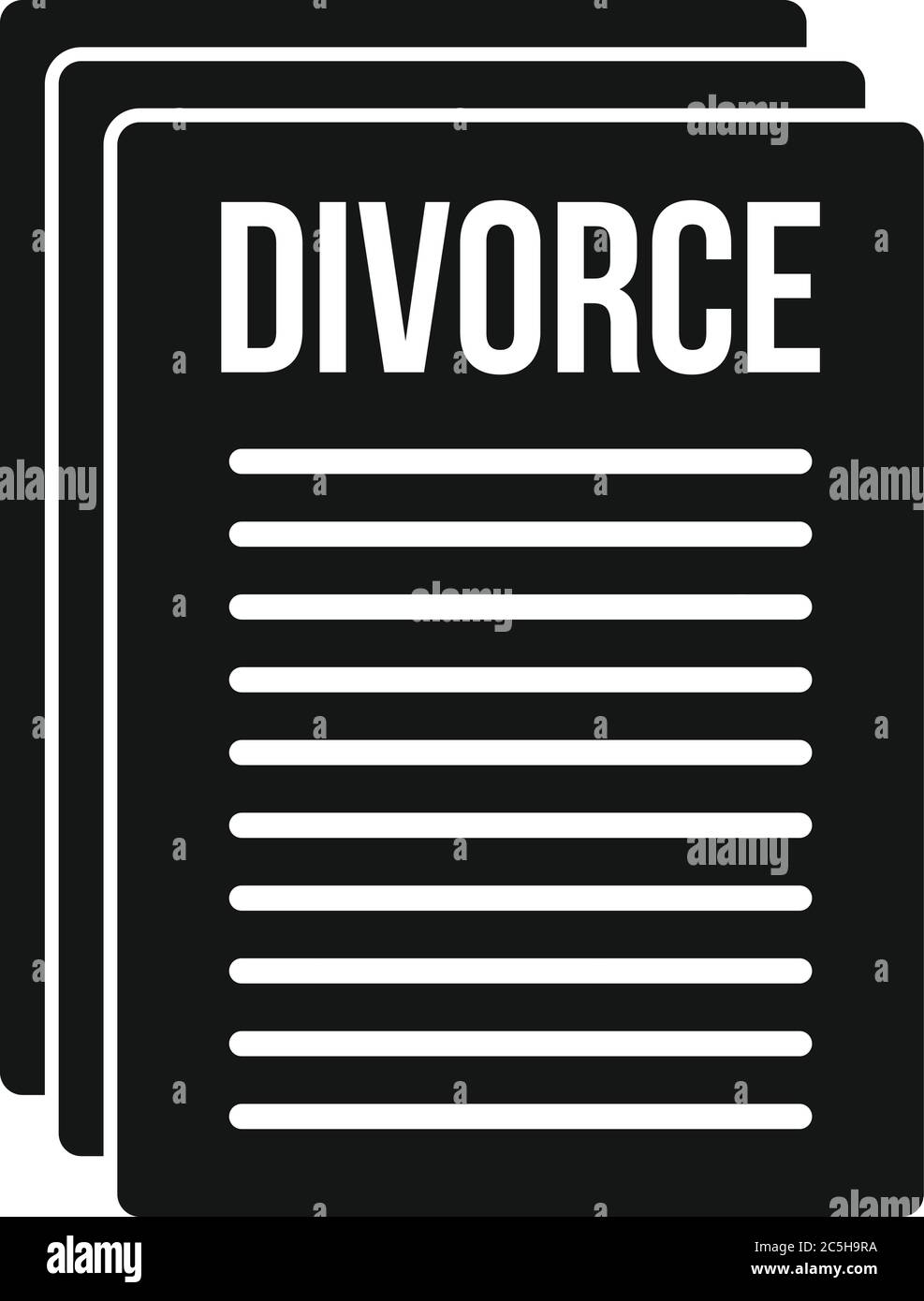 Divorce papers icon. Simple illustration of divorce papers vector icon ...