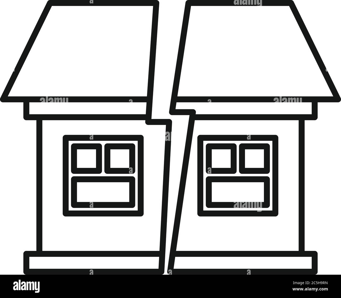 Family divorce house icon. Outline family divorce house vector icon for ...