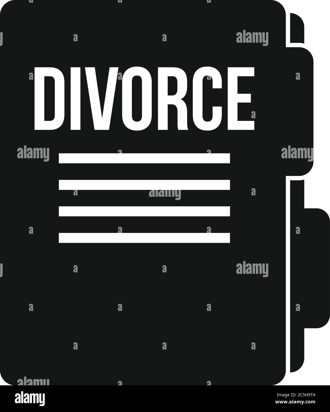 Divorce folder icon. Simple illustration of divorce folder vector icon ...