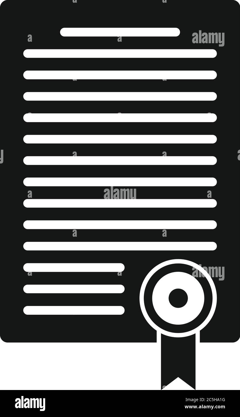 Divorce resolution document icon. Simple illustration of divorce ...