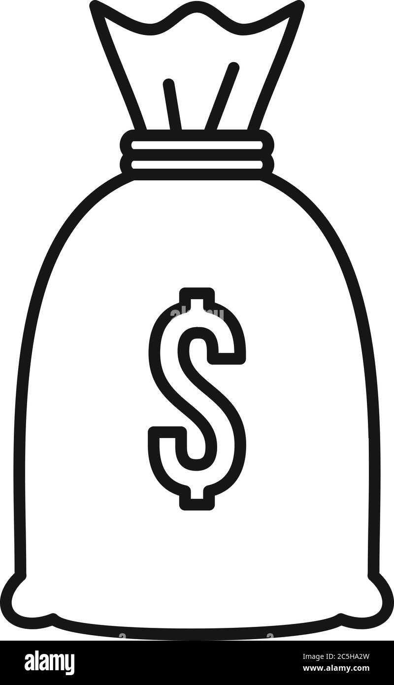 Divorce money bag icon. Outline divorce money bag vector icon for web ...