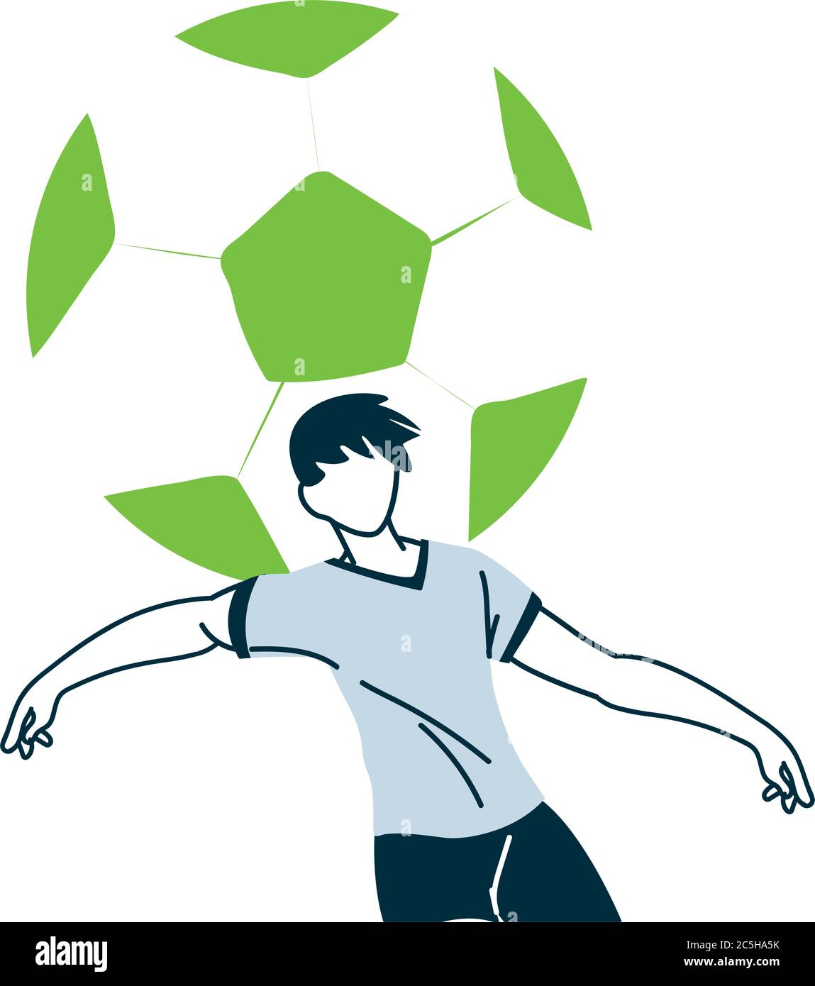 Player man with ball design, Soccer football sport hobby competition ...
