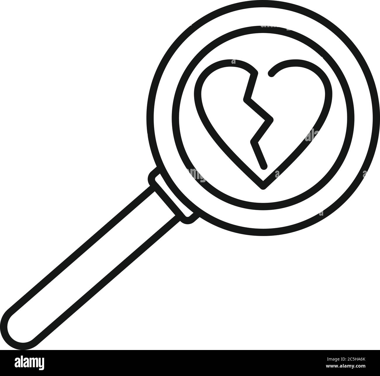 Break heart after divorce icon. Outline break heart after divorce ...