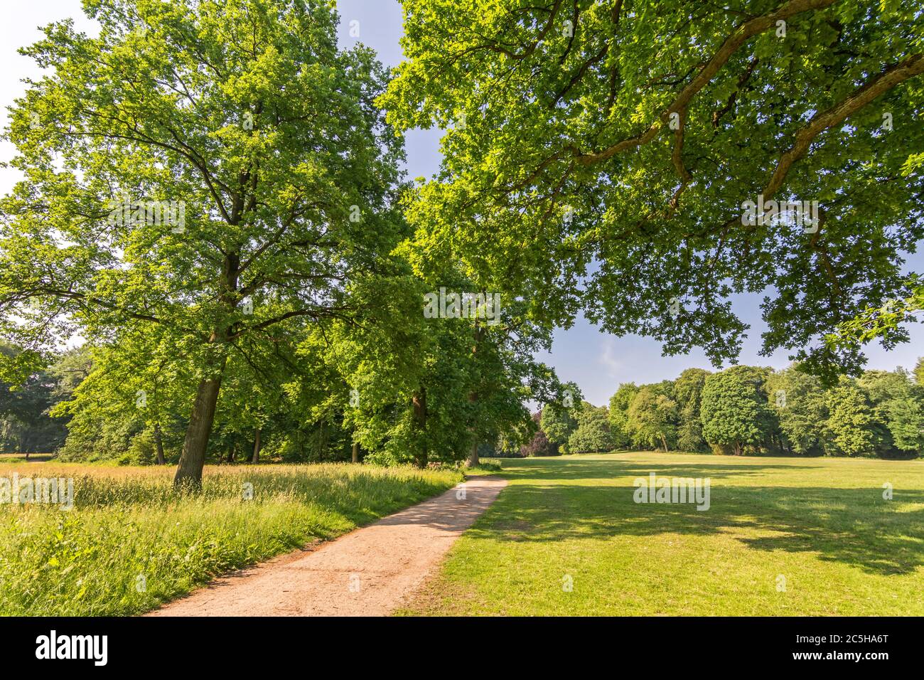 Idyllic footpath in a city park in Spring Stock Photo - Alamy