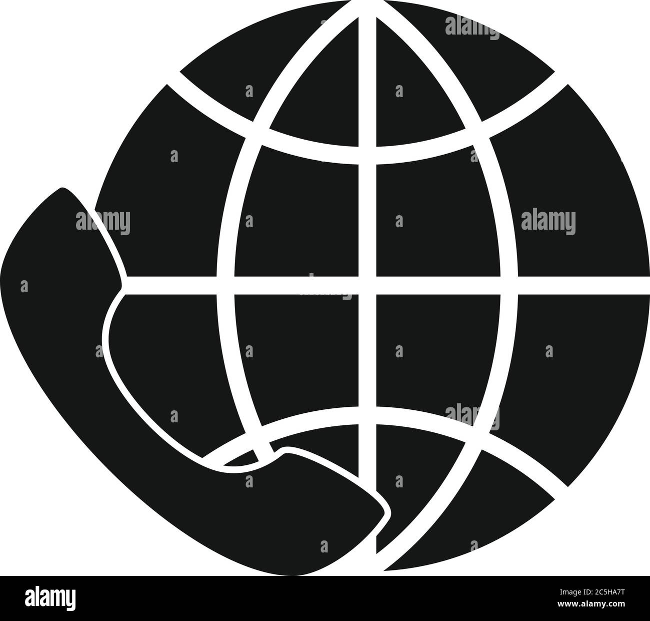 Global service center icon. Simple illustration of global service ...