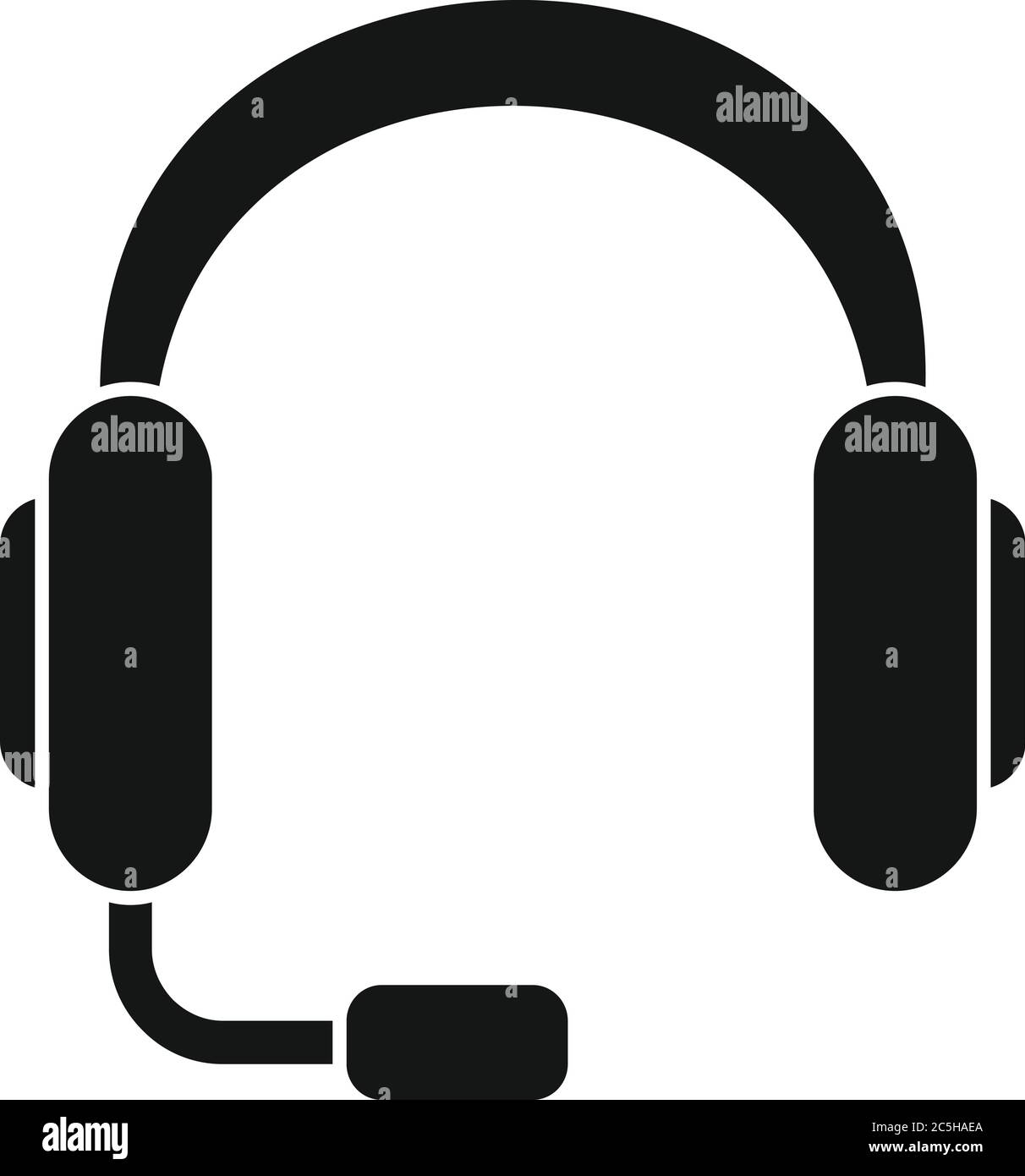 Headphones icon. Simple illustration of headphones vector icon for web ...