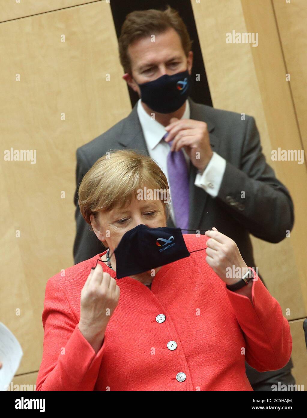 Berlin, Germany. 03rd July, 2020. Chancellor Angela Merkel (CDU) takes ...