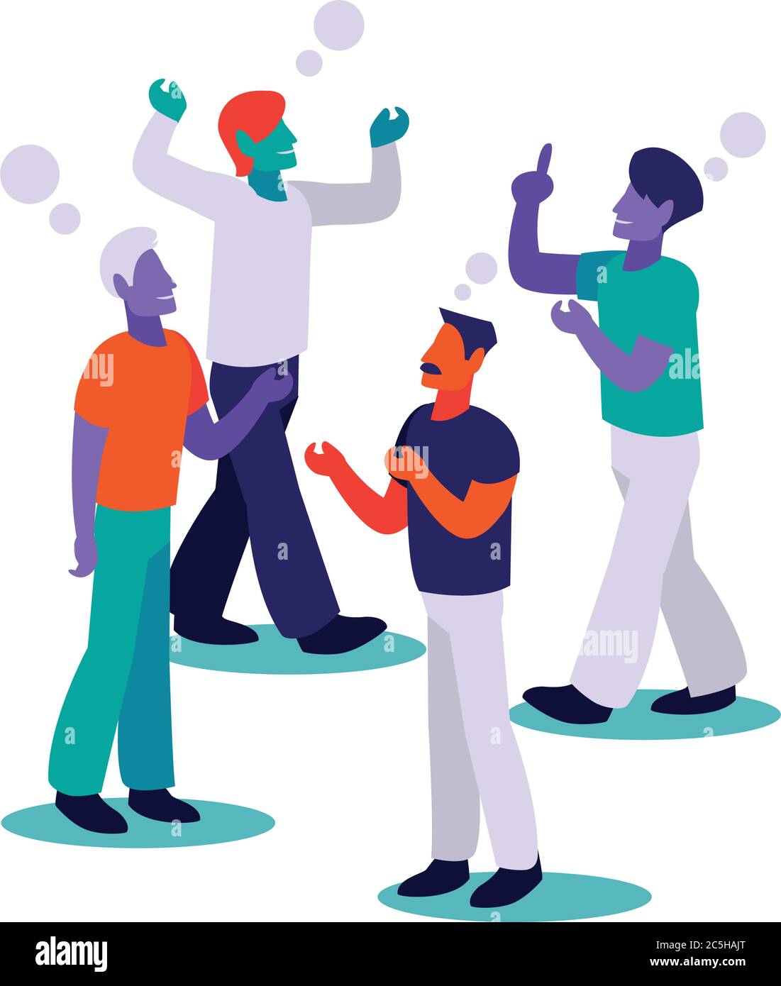 Men with positive thoughts and messages vector illustration desing ...