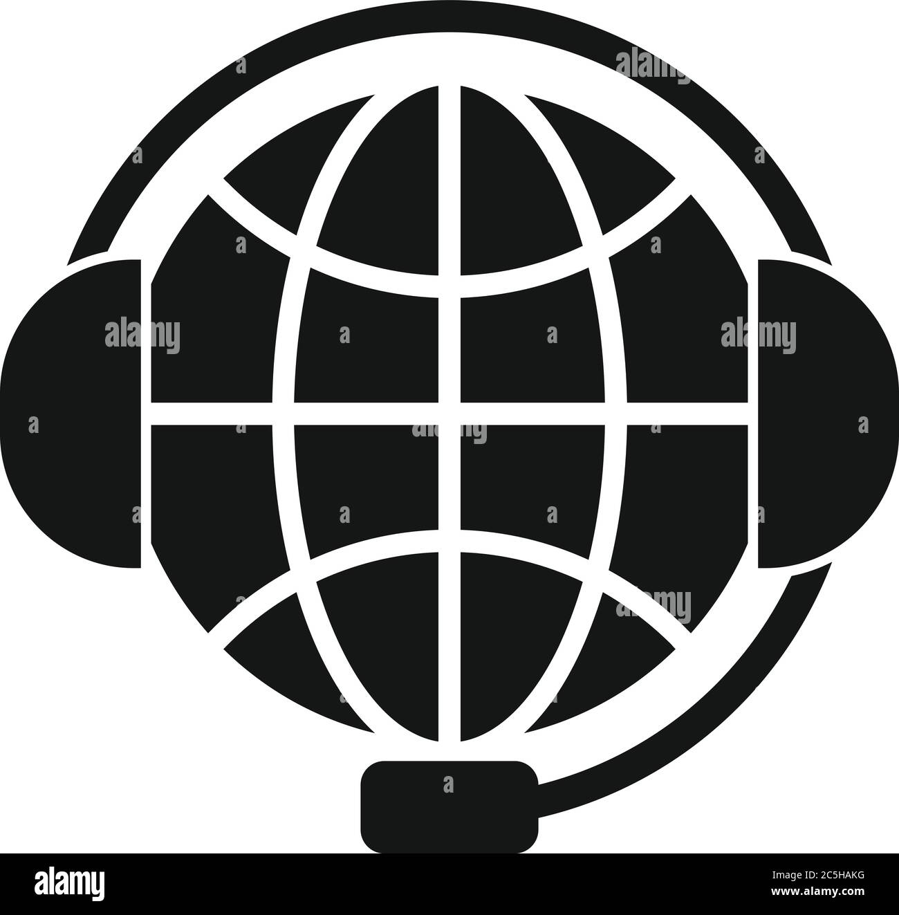 Global device support icon. Simple illustration of global device ...