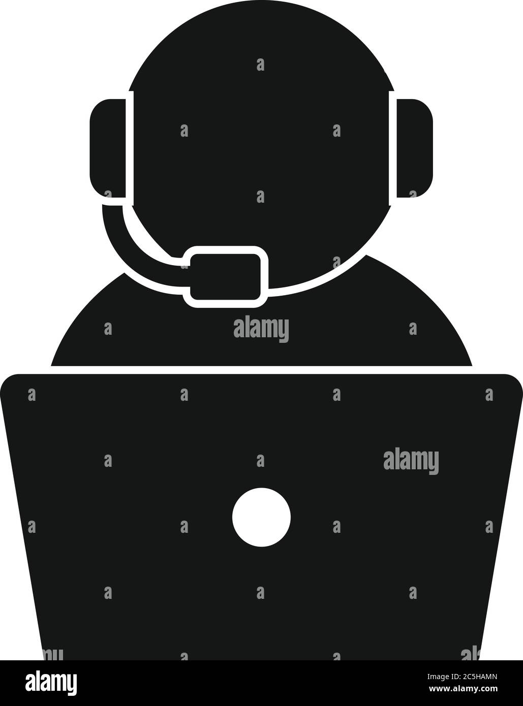 Laptop service support icon. Simple illustration of laptop service ...