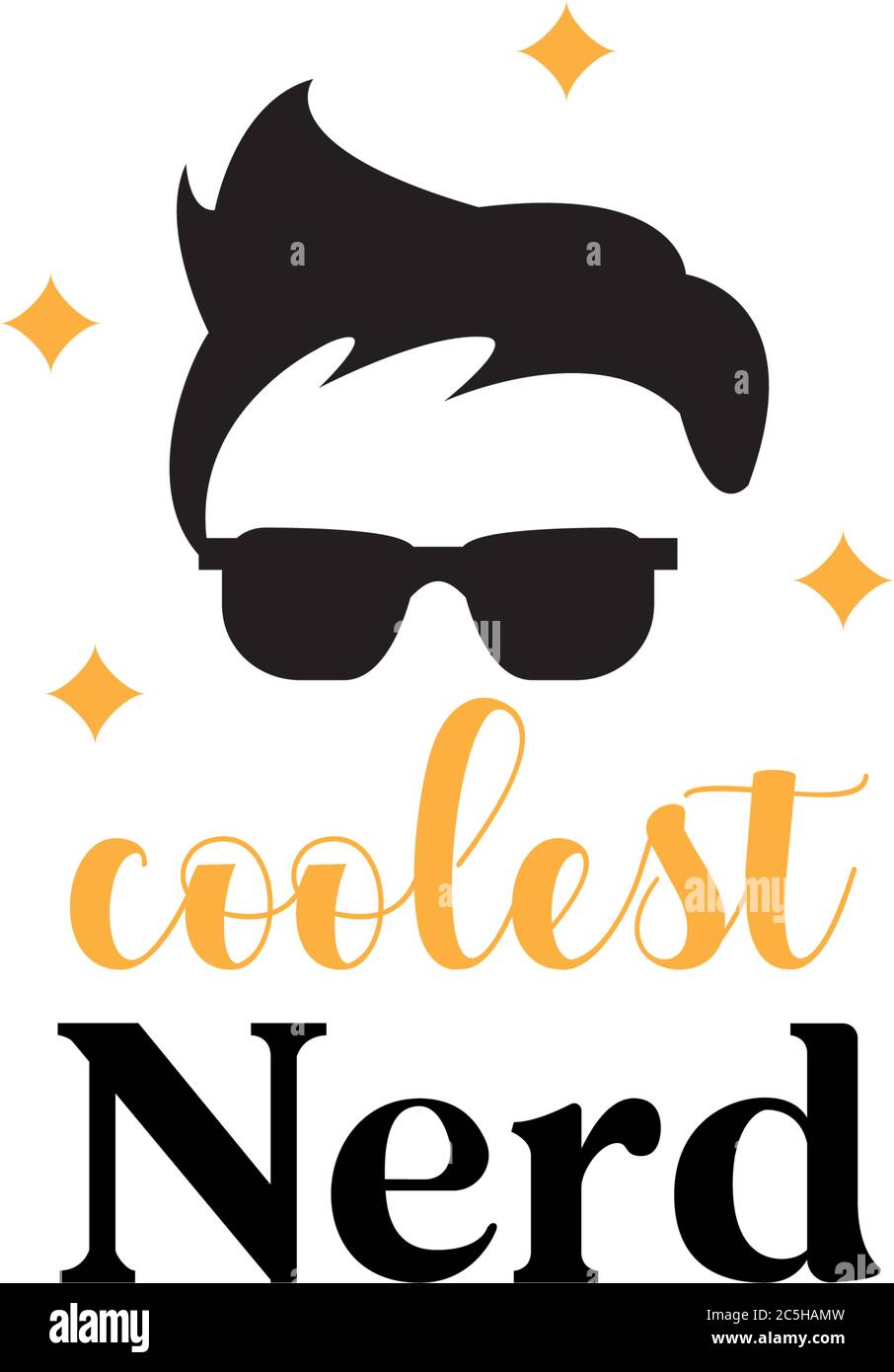 Coolest nerd. School quote lettering typography Stock Vector Image ...