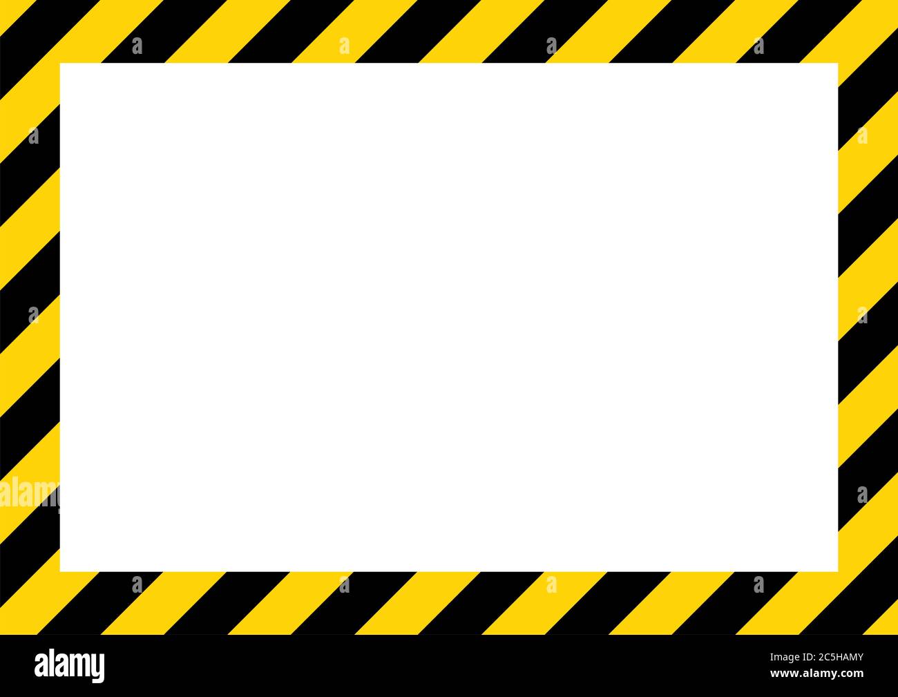 Yellow and black stripes on the diagonal, rectangular warning sign ...